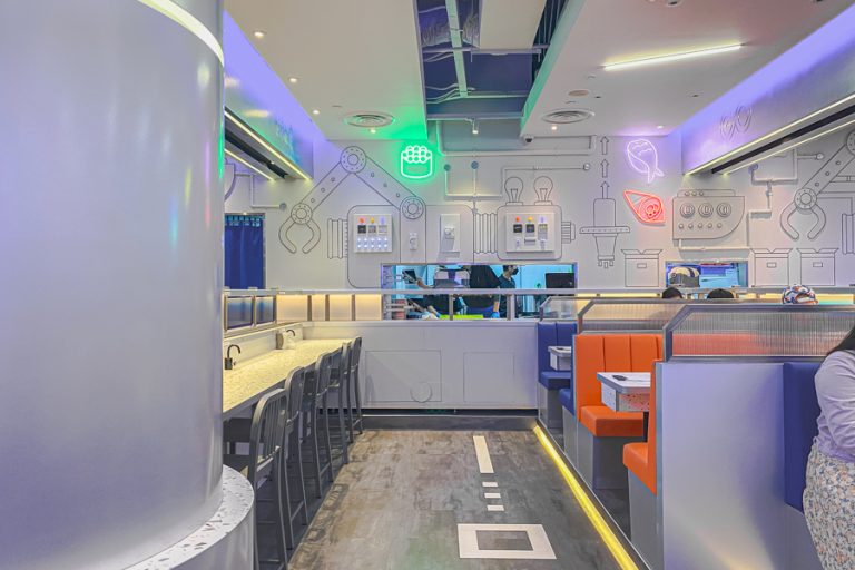 Sushi-GO AMK Hub: Futuristic Sushi Restaurant with Cute Robots Serving ...